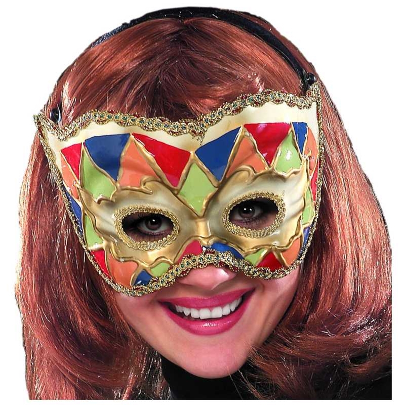Multi-Color Venetian Half Mask