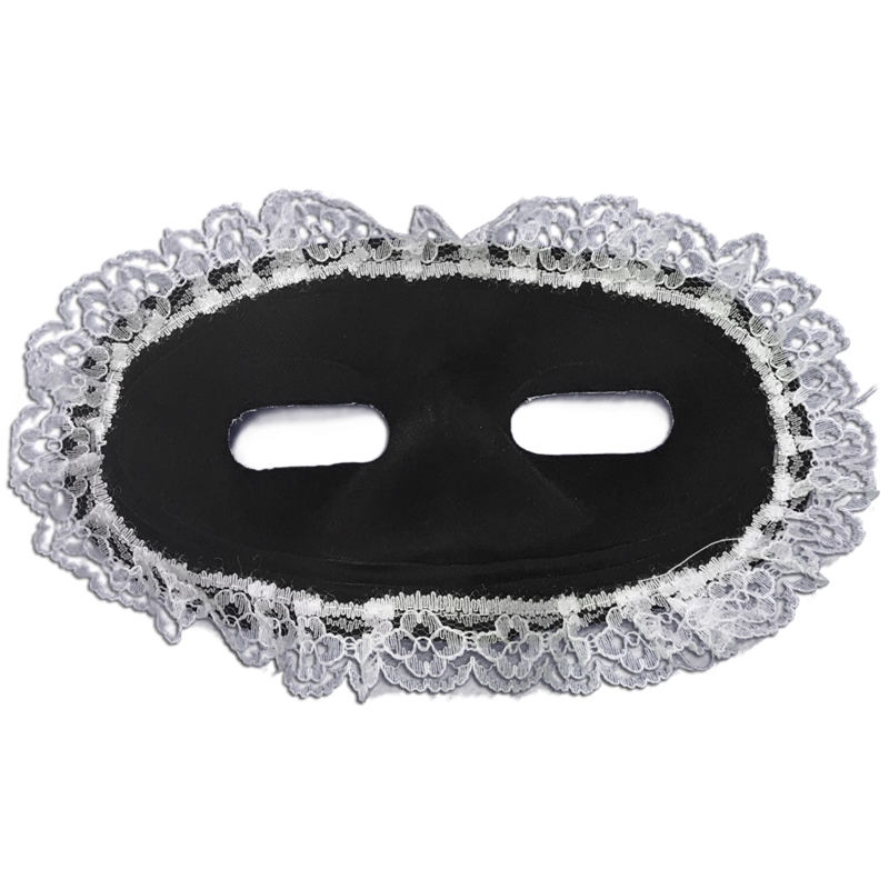 The Costumer | Domino Satin Half Mask with Lace Trim