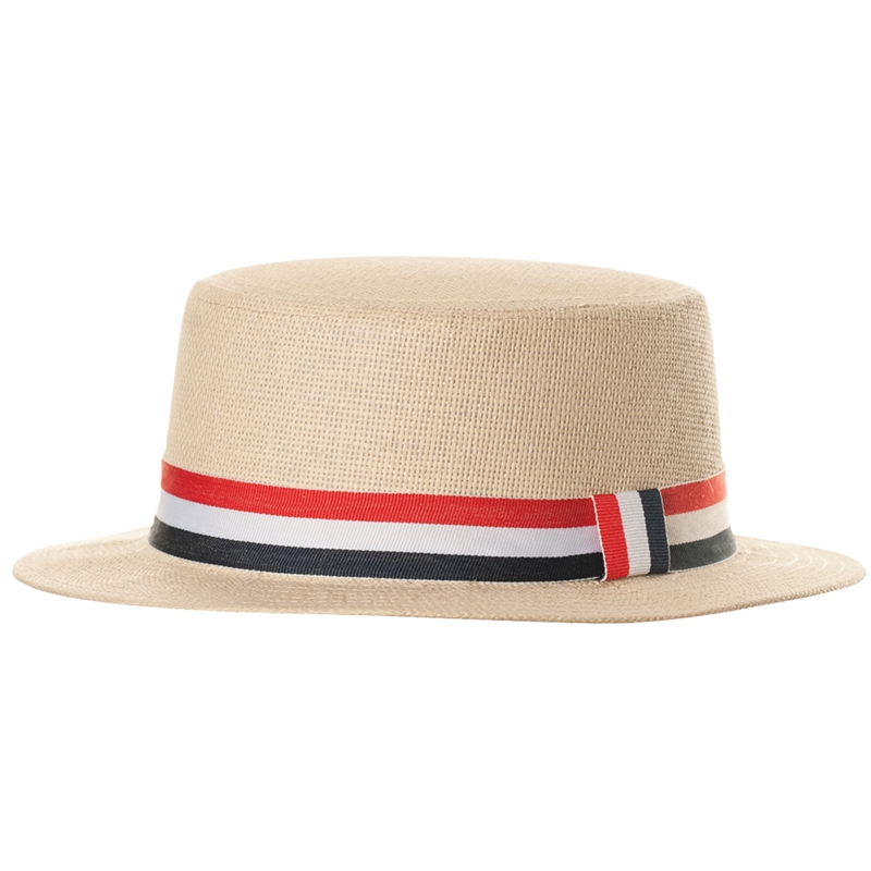 Straw Skimmer Hat with Flag Band | The Costumer