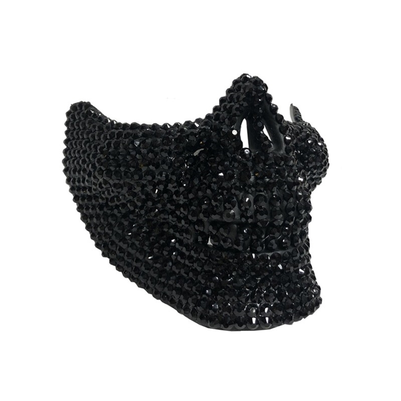 Rhinestone Skull Half Mask | The Costumer