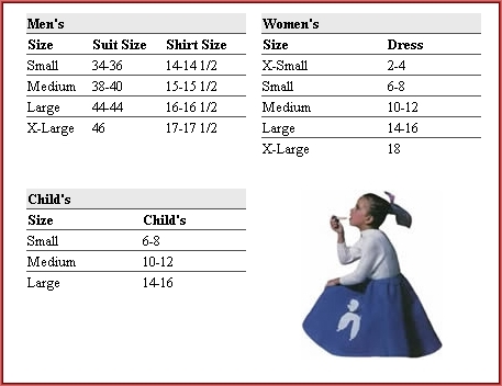 Sizing CHart CVI686